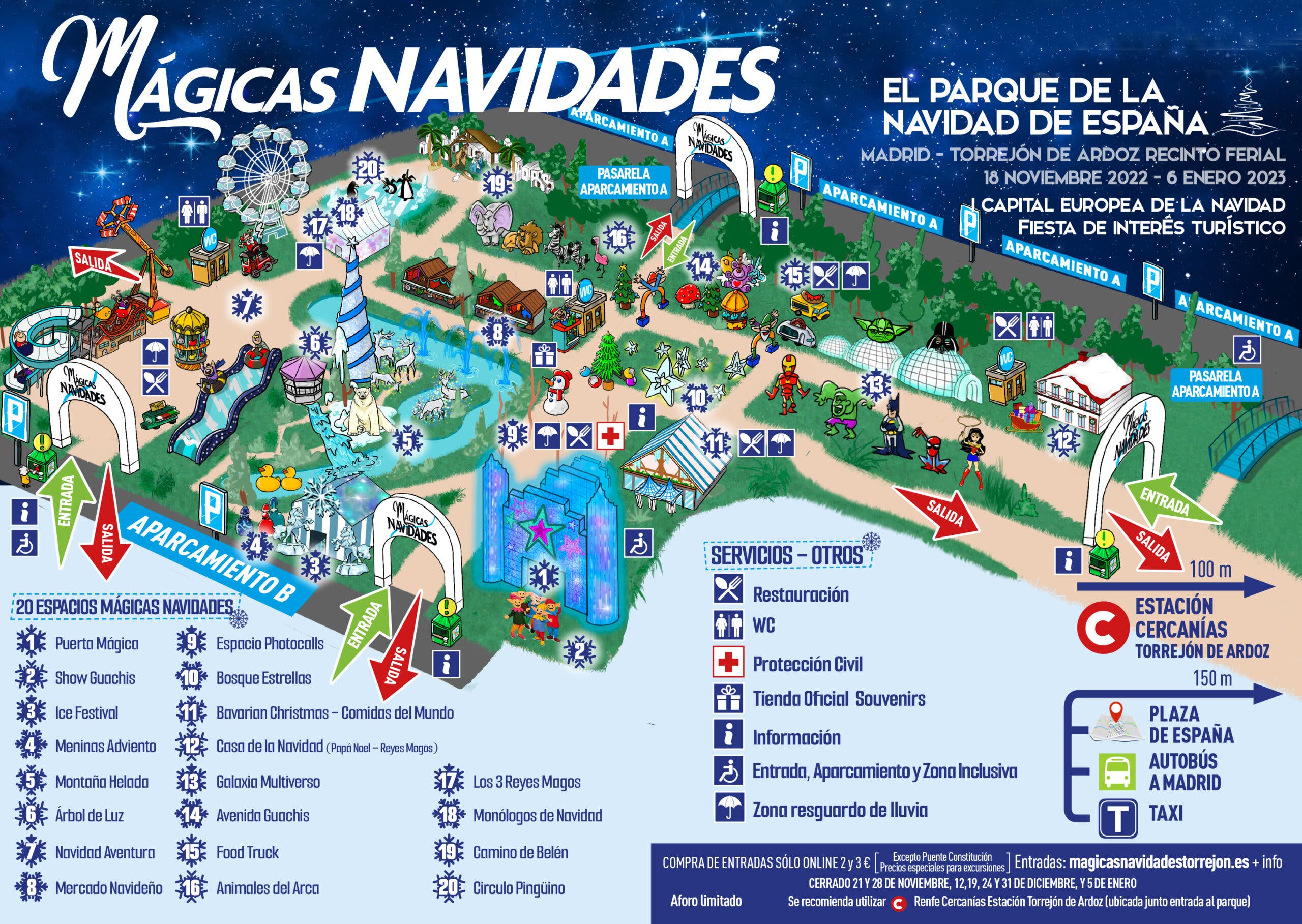 El mapa para no perderse nada en el parque Mágicas Navidades de Torrejón de Ardoz MiraCorredor